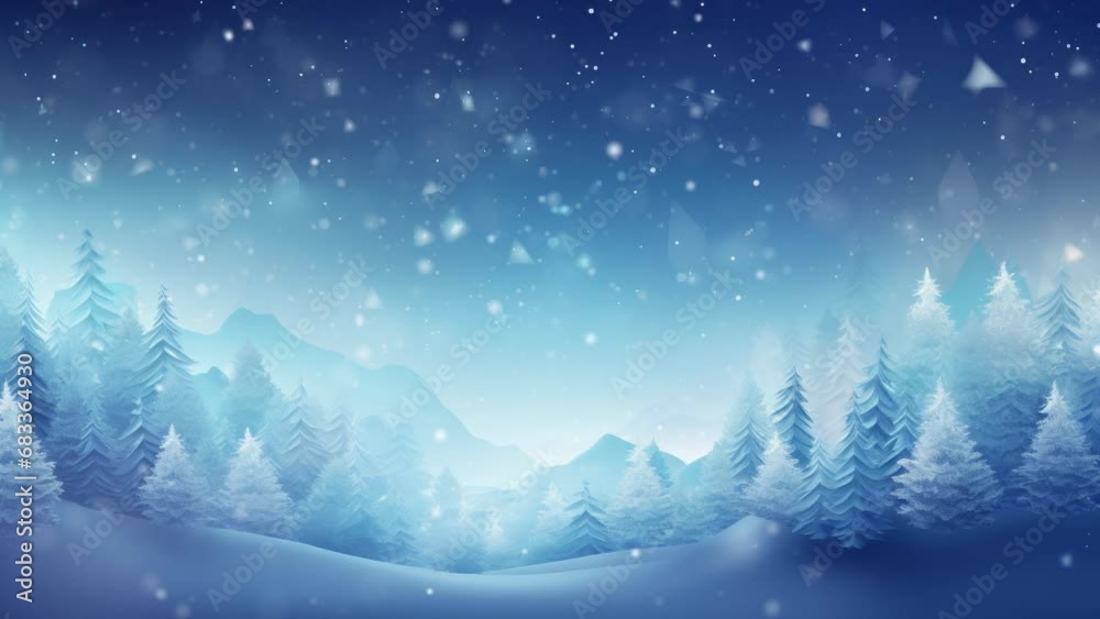 Winter snow Winter Christmas background. Snow and magic light ...