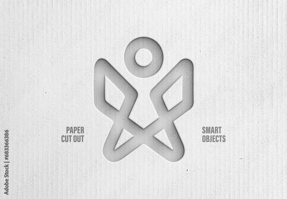 Realistic Carved Cut Out Paper Texture Mockup Stock Template | Adobe Stock