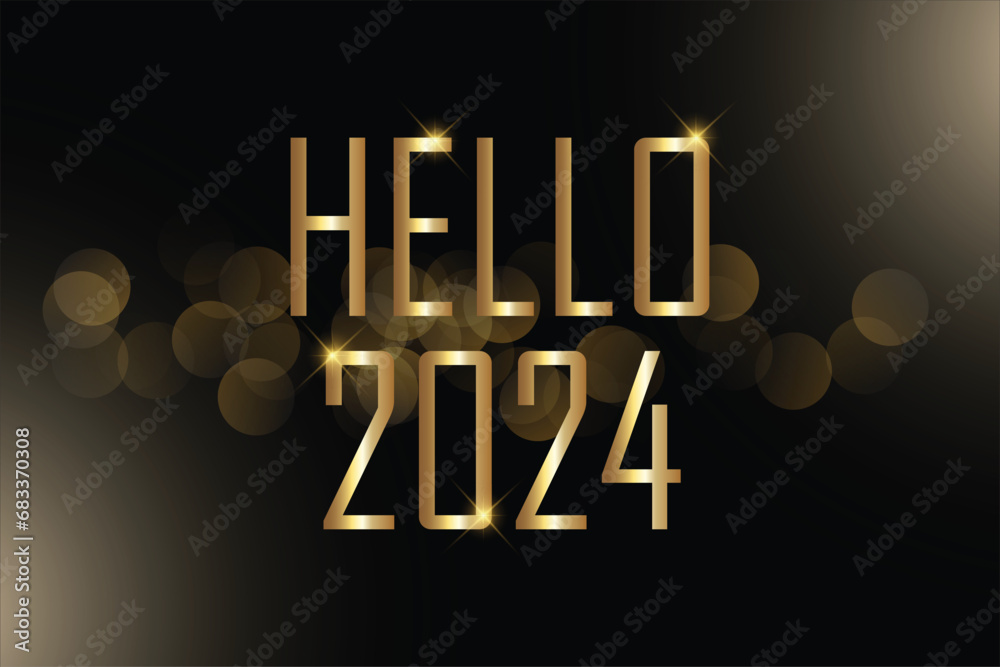 hello 2024 with gold text Stock Vector | Adobe Stock