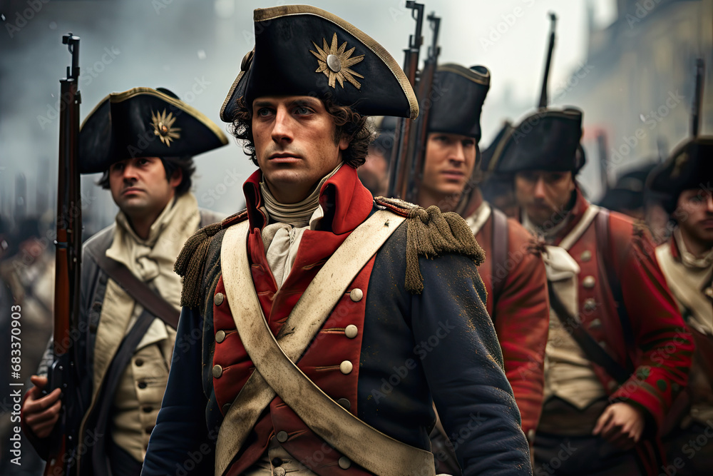 French revolutionary war soldiers. Stock Photo | Adobe Stock
