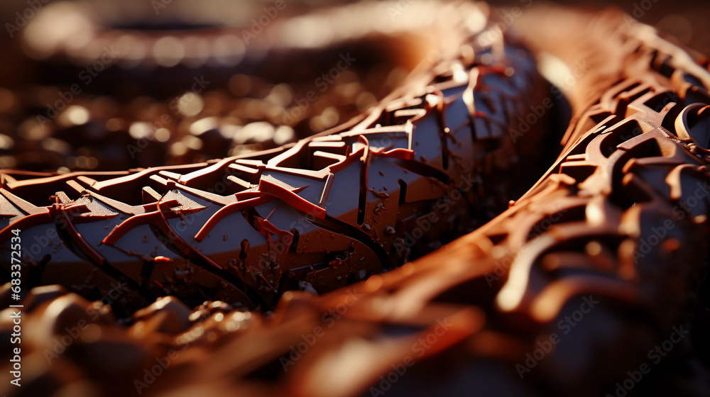 Extreme Close-Up of the Tire Tread on a Sand Buggy, Unveiling the ...