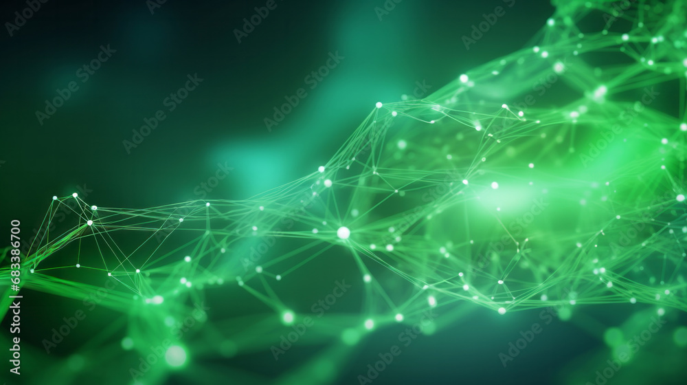 Abstract, energy and green motion waves on a black background for ...