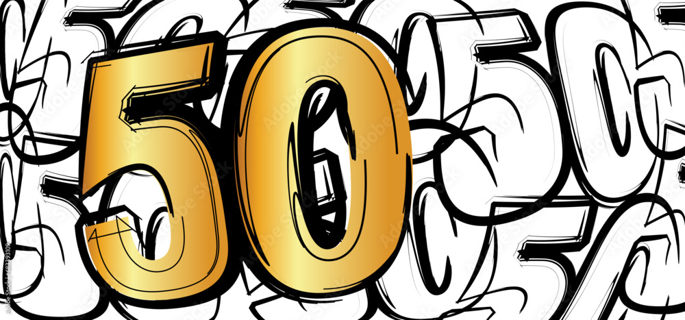 Number 50 for banner or card. Married for 50 years or 50 years old ...
