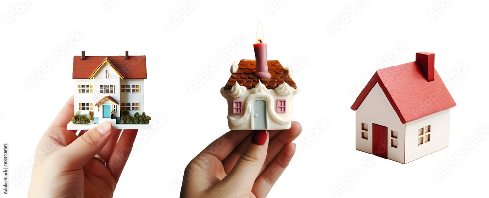 Miniature house isolated on transparent background, real estate, png ...