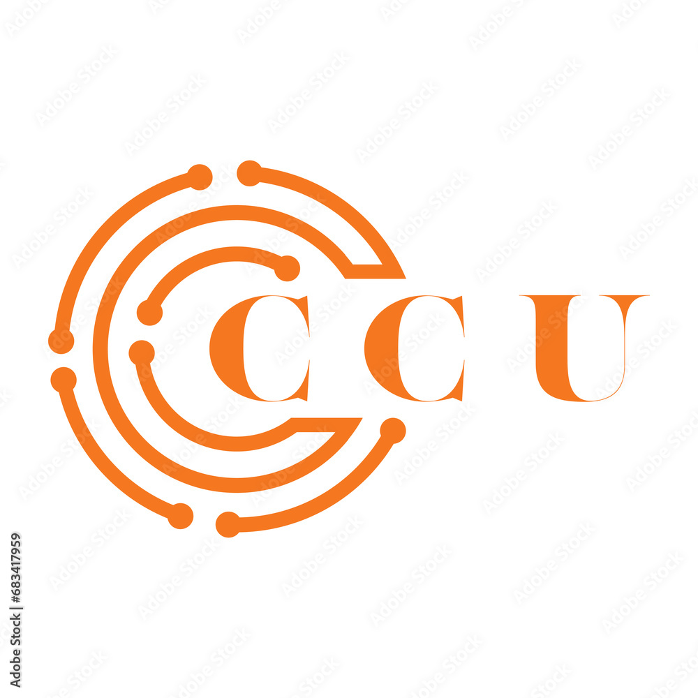 CCU letter design. CCU letter technology logo design on white ...