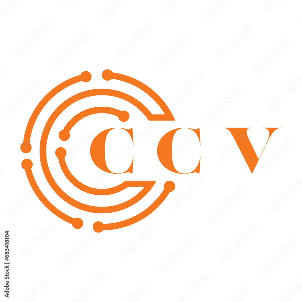 CCV letter design. CCV letter technology logo design on white ...