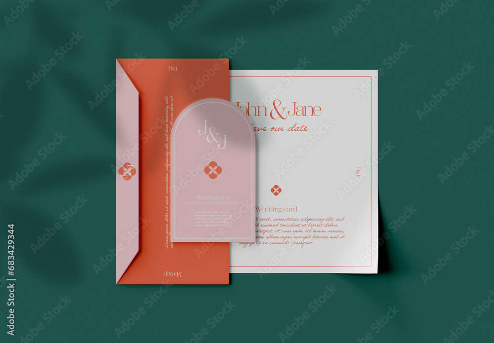 Invitation Paper Mockup Stock Template | Adobe Stock