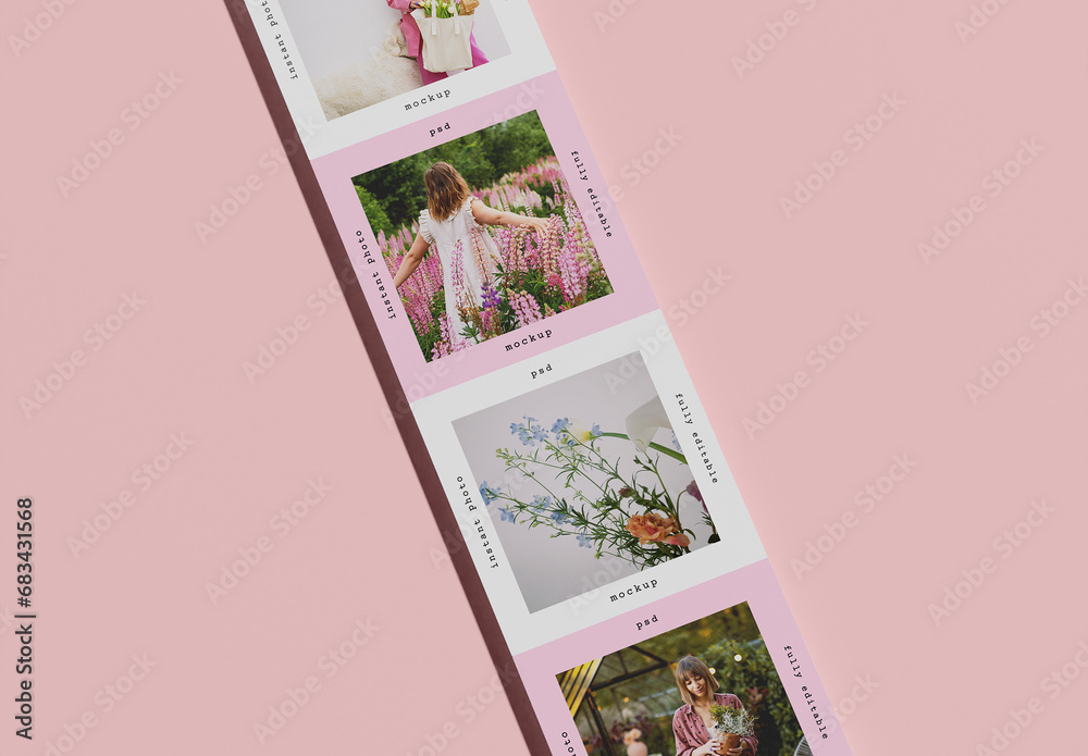Array Instant Photos Mockup Stock Template | Adobe Stock