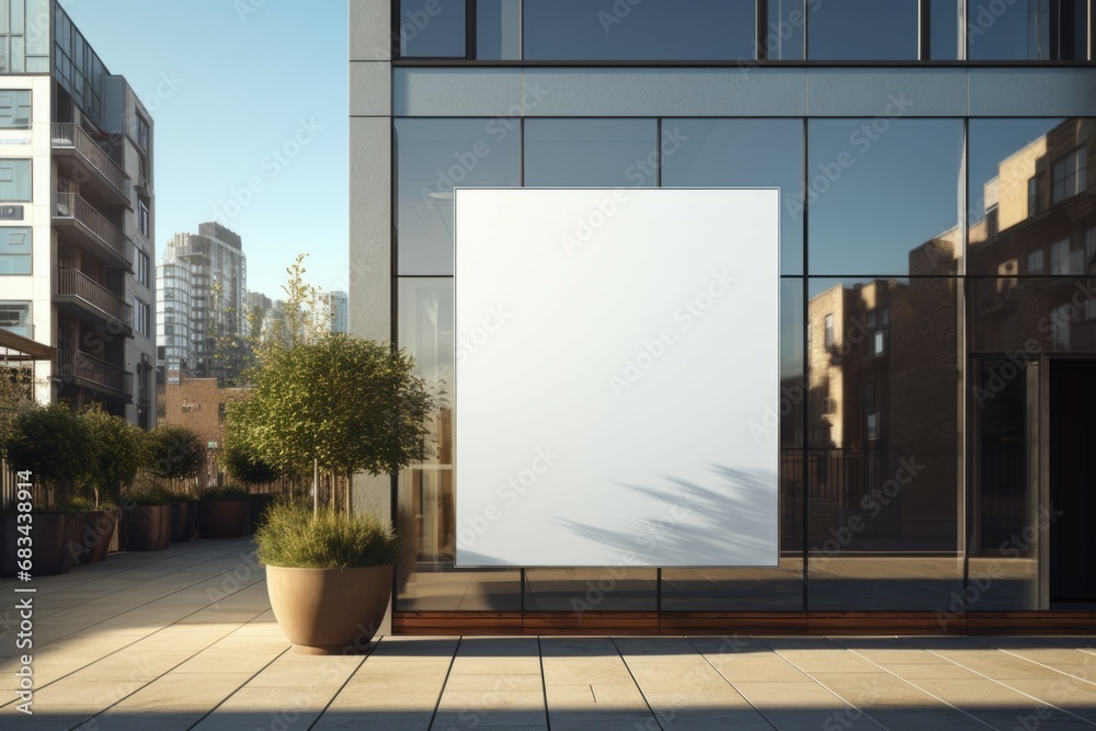 outdoor city light mall shop template. Blank billboard mock up in a ...
