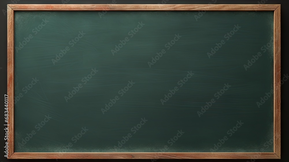 Blank green board, wooden frame, School Empty blank greenboard with ...