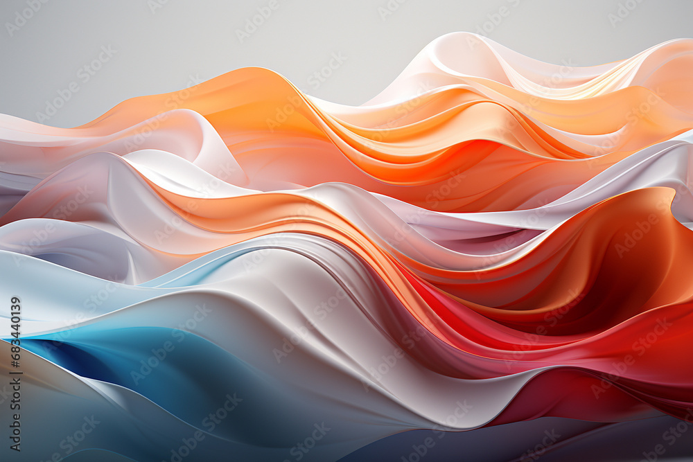 Abstract 3D wallpaper with mesmerizing swindling silky shapes creating ...