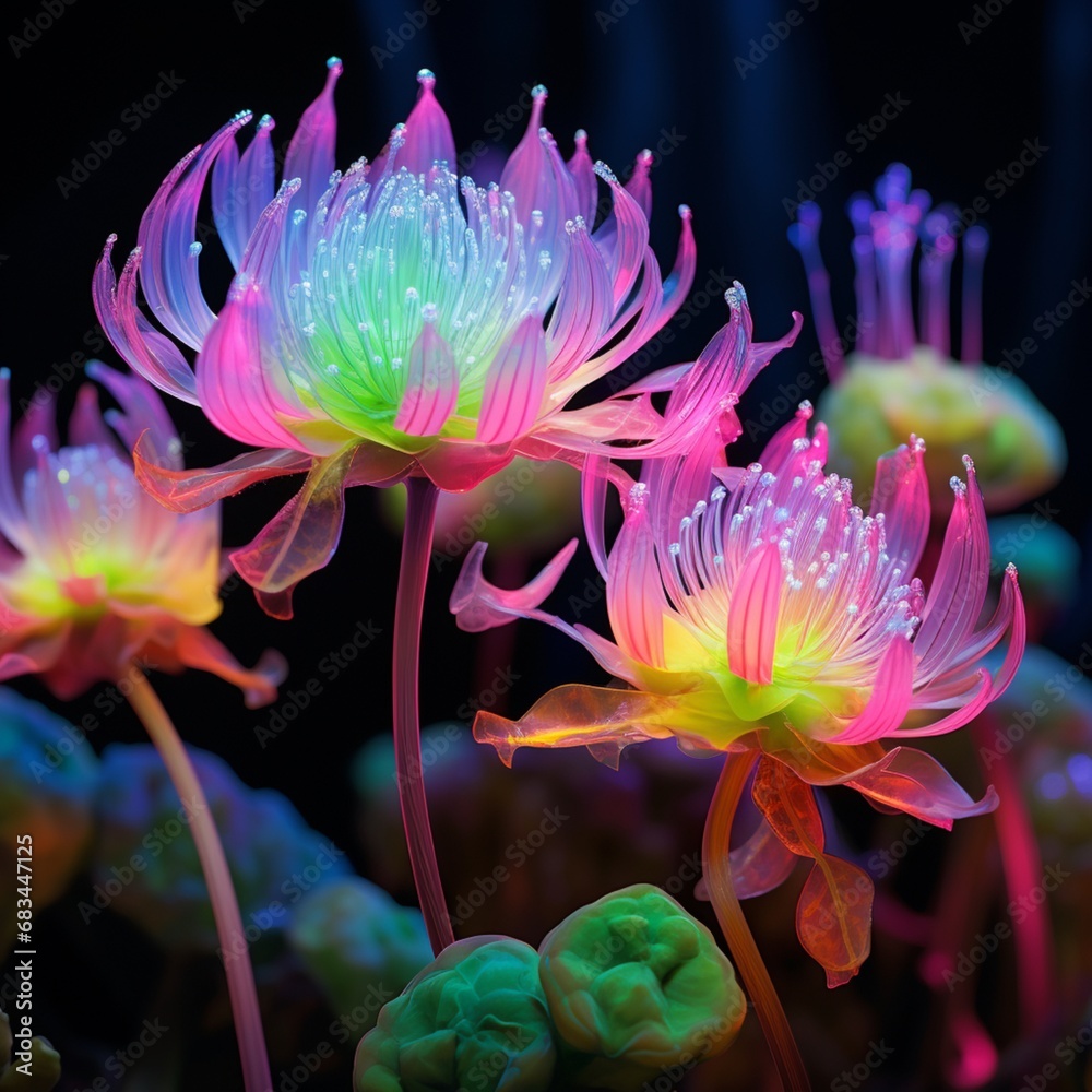 Angelica Flower neon Color AI Generated pictures Stock Illustration ...