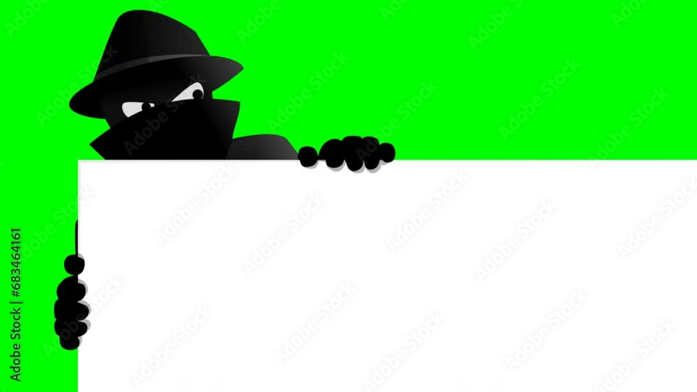 Animation loop of a criminal on the lookout looking to the left, to the ...