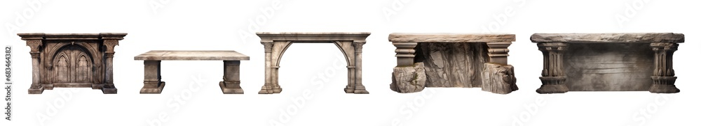 Stone altar - set of various stone altars - various models from several ...