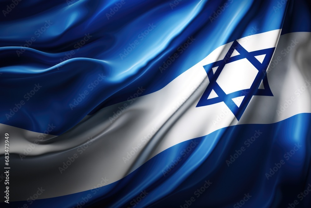 The Israeli flag is captured in motion as it gracefully waves in the ...