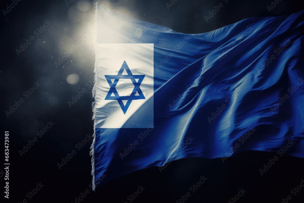 A blue flag featuring the Star of David symbol. This flag can be used ...