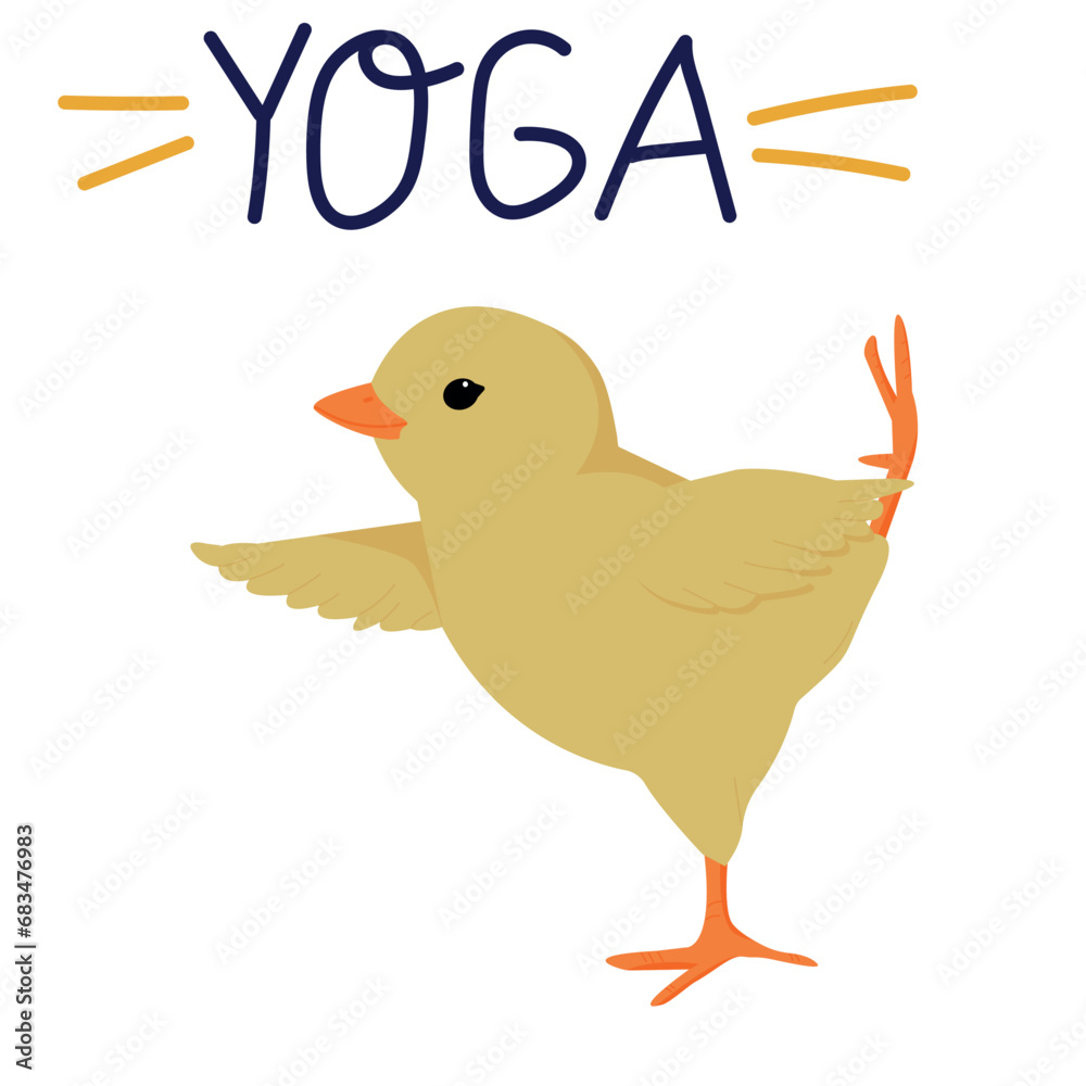 Cute Chicken Yoga Cartoon Vector Icons Illustration. Flat Cartoon ...