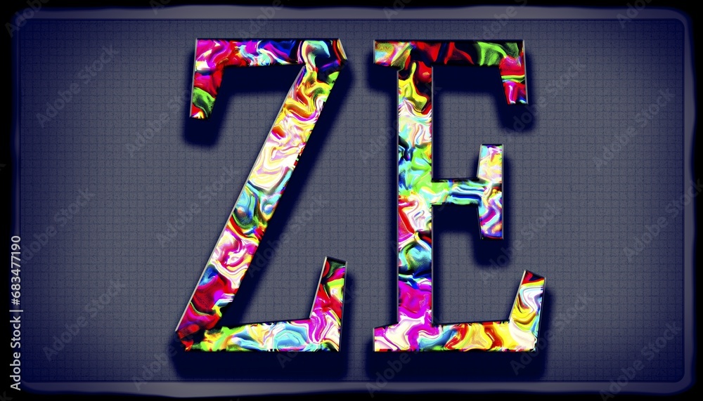 Double letter signature ZE in an unique design named Painter rough ...