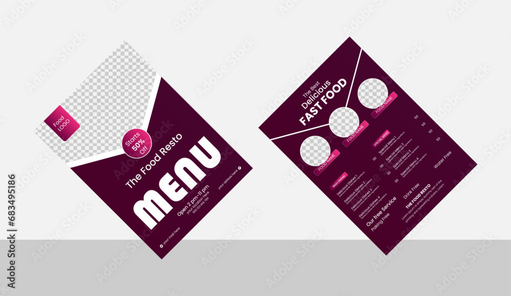 Fast food restaurant vector menu sketch template.Food Menu Design Food ...