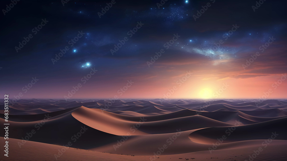 Hyper realistic night with stars an the milkyway in the desert Stock ...