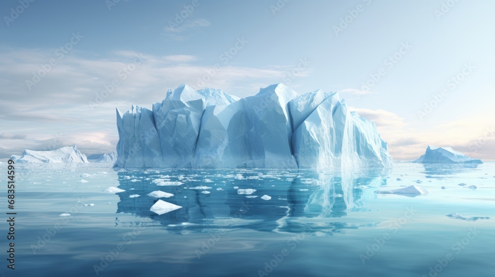 The concept of hidden danger and global warming depicted through a 3D ...
