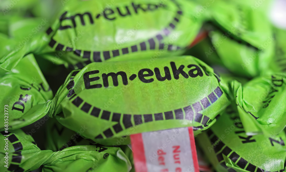 Viersen, Germany - July 9. 2023: Closeup of isolated menthol sugar free ...