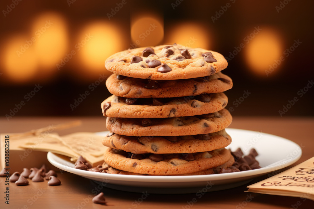 Fototapeta A stack of cookies with inspirational quotes for a ...