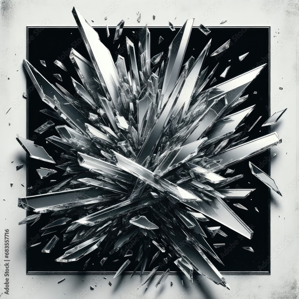 Dynamic Shattered Glass Album Cover - High-Resolution 8K Digital Asset ...