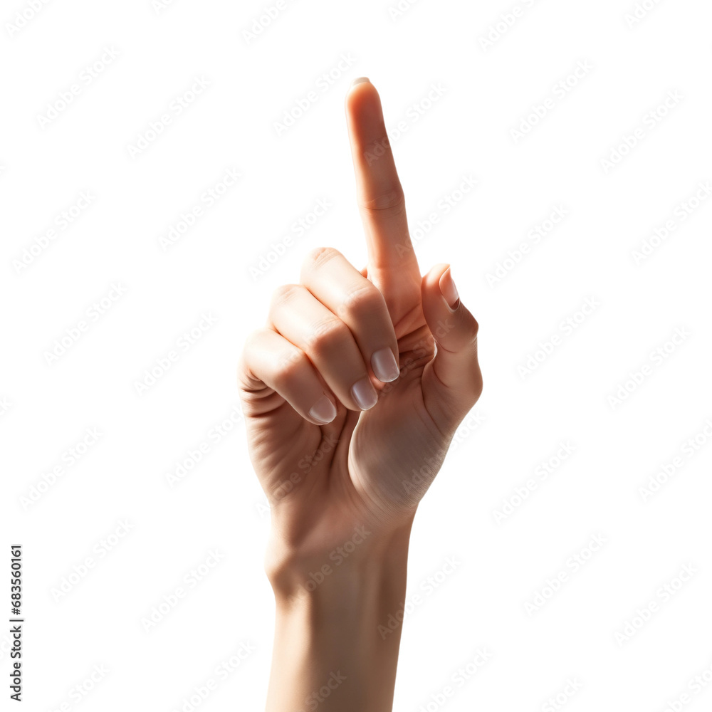 Foto de Mão branca apontando para cima. Mão feminina apontando pro alto ...