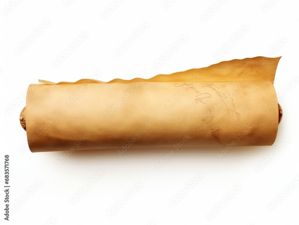 Unraveling History: High-Resolution Image of Ancient Parchment Scroll ...