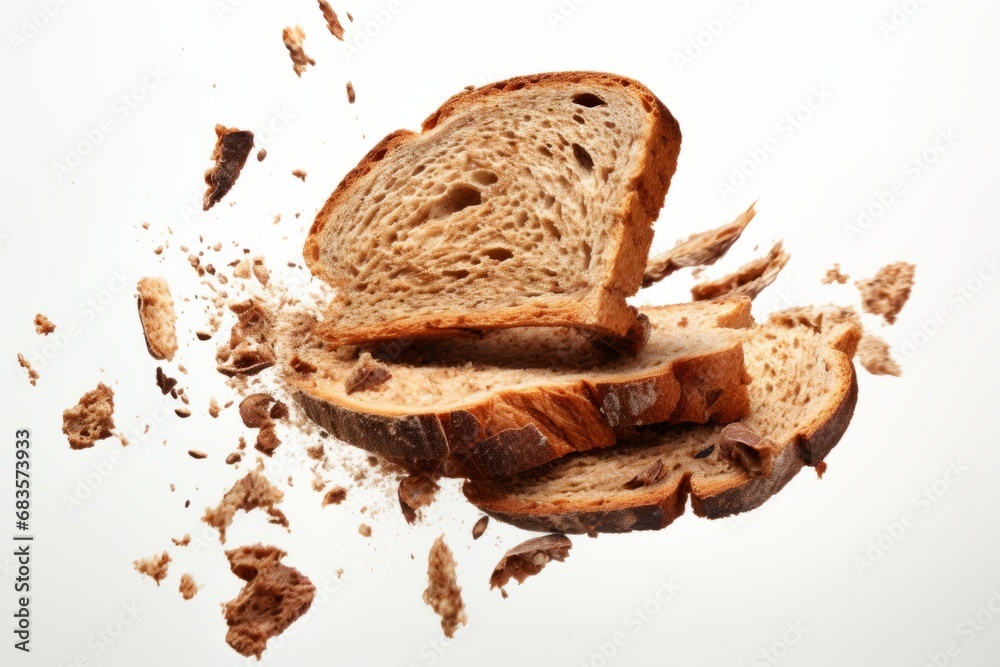 Sensational Shot: Unleashed Bread Takes Flight in a Surreal White ...