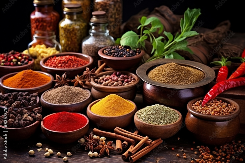 Cooking Ingredients, Colorful Variety of Spices, Herbs, and Other ...