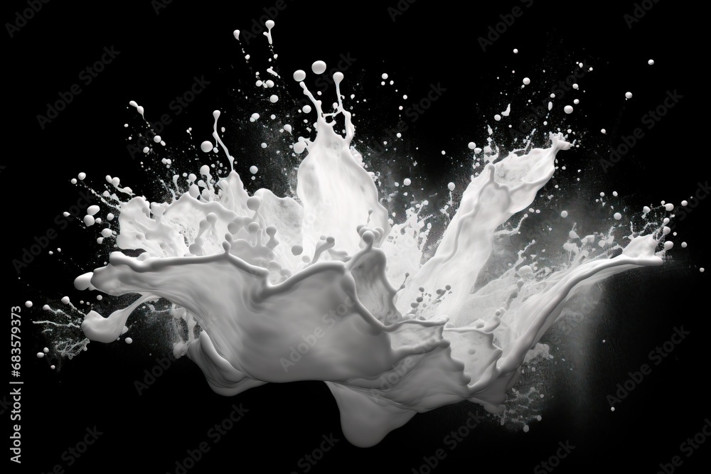 Explosive White colored Water Splash with Black Background using ...