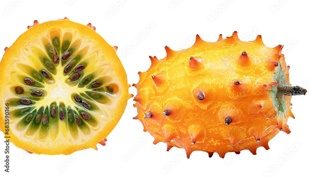 Kiwano fruit isolated on transparent background, png. For food and ...