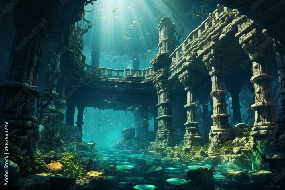Foto de Legendary Atlantis. The sunken continent of an ancient highly ...