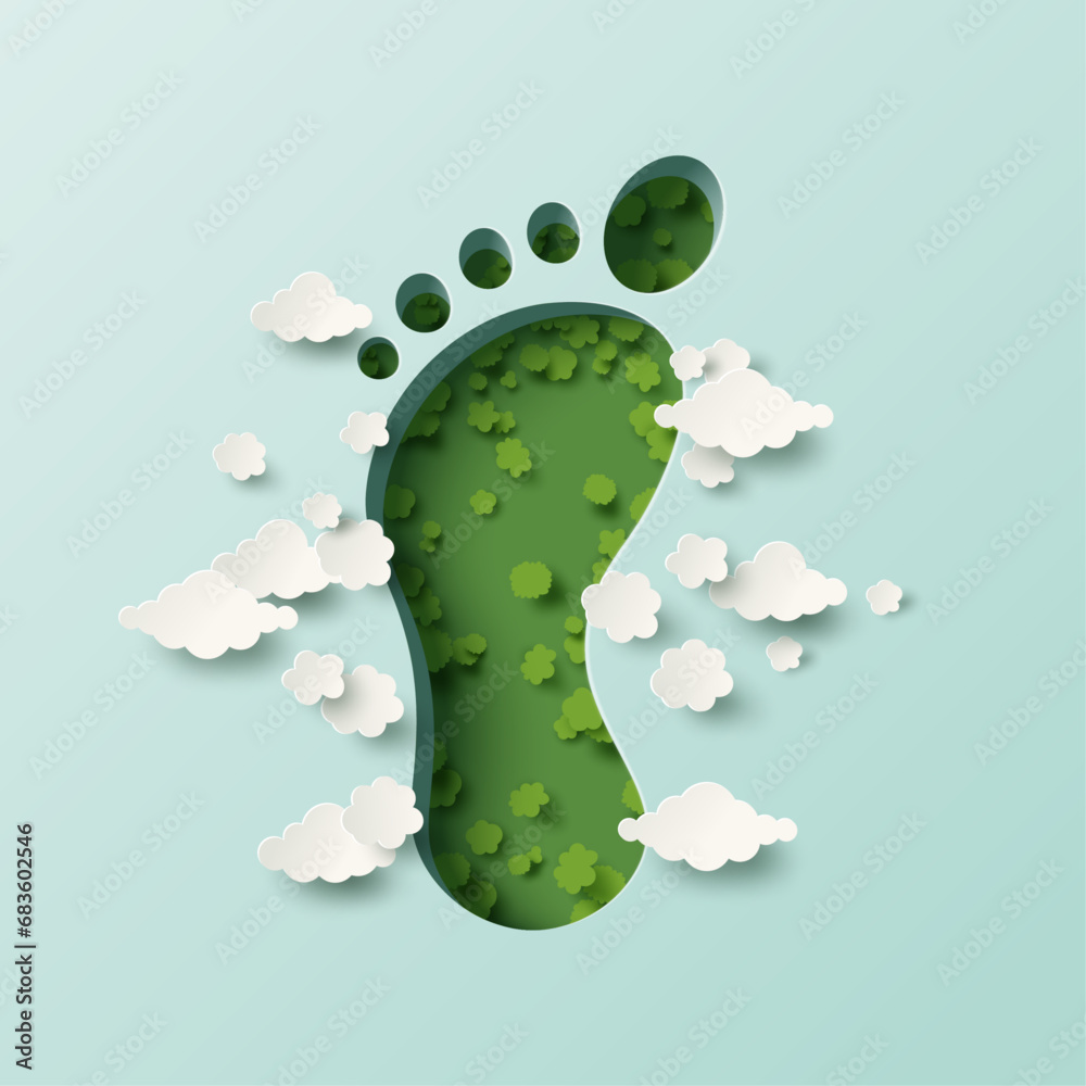 Carbon Footprint icon. Ecology and environment sustainable development ...