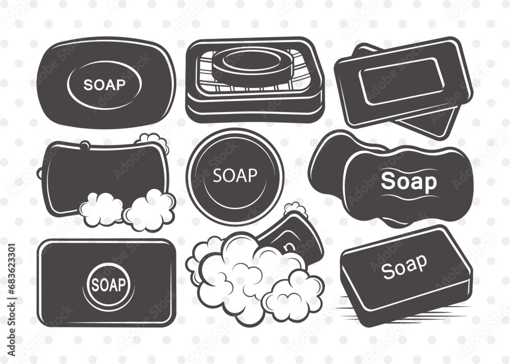 Vetor de Soap Clipart SVG Cut File | Soap Svg | Soap Bar Svg | Soap ...