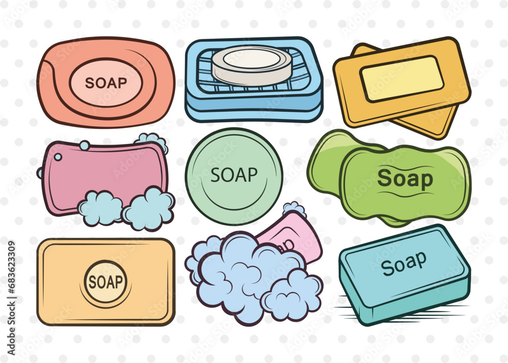 Soap Clipart SVG Cut File | Soap Svg | Soap Bar Svg | Soap Bubbles Svg ...