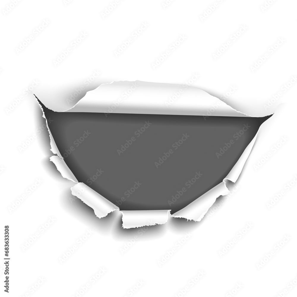 Paper hole with torn edges design template. Royalty high-quality free ...