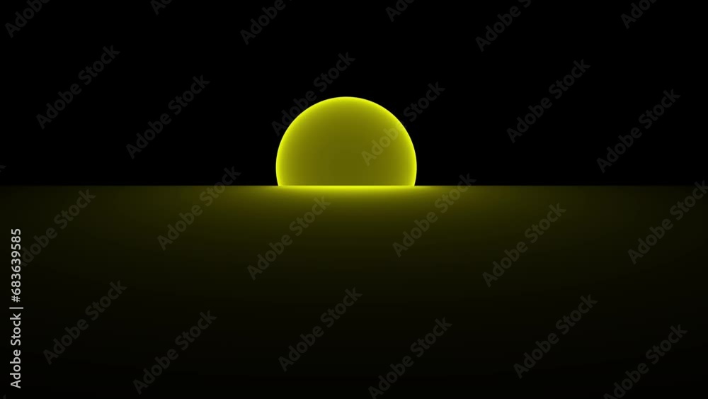 Abstract sunrise animation. Mountain landscape silhouette background ...