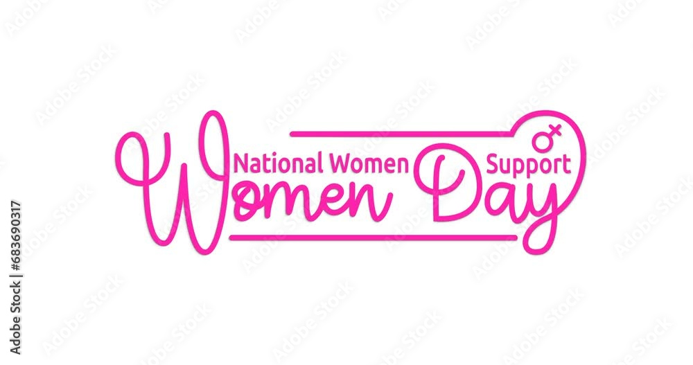 National Women Support Women Day lettering text animation with alpha ...