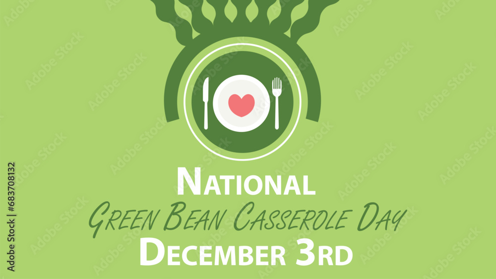 National Green Bean Casserole Day vector banner design. Happy National ...