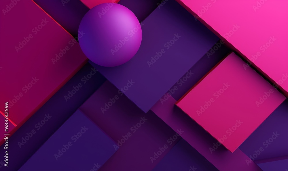 Pink and Purple Tech Background with a Geometric 3D Structure. Clean ...