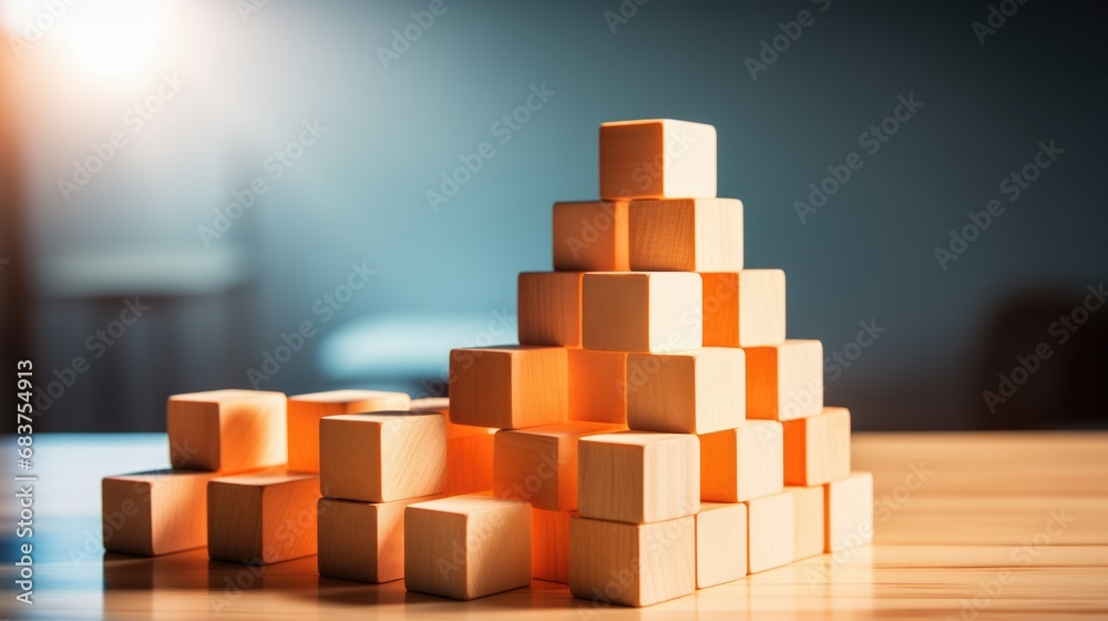 A tower of stacked cubes symbolizing teamwork and collaboration ...