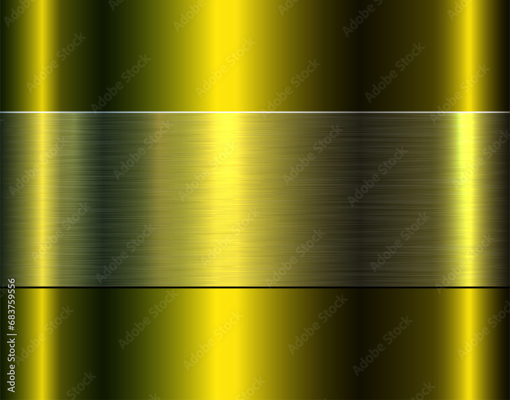 Gold chrome metal 3D background, lustrous and shiny golden metallic ...