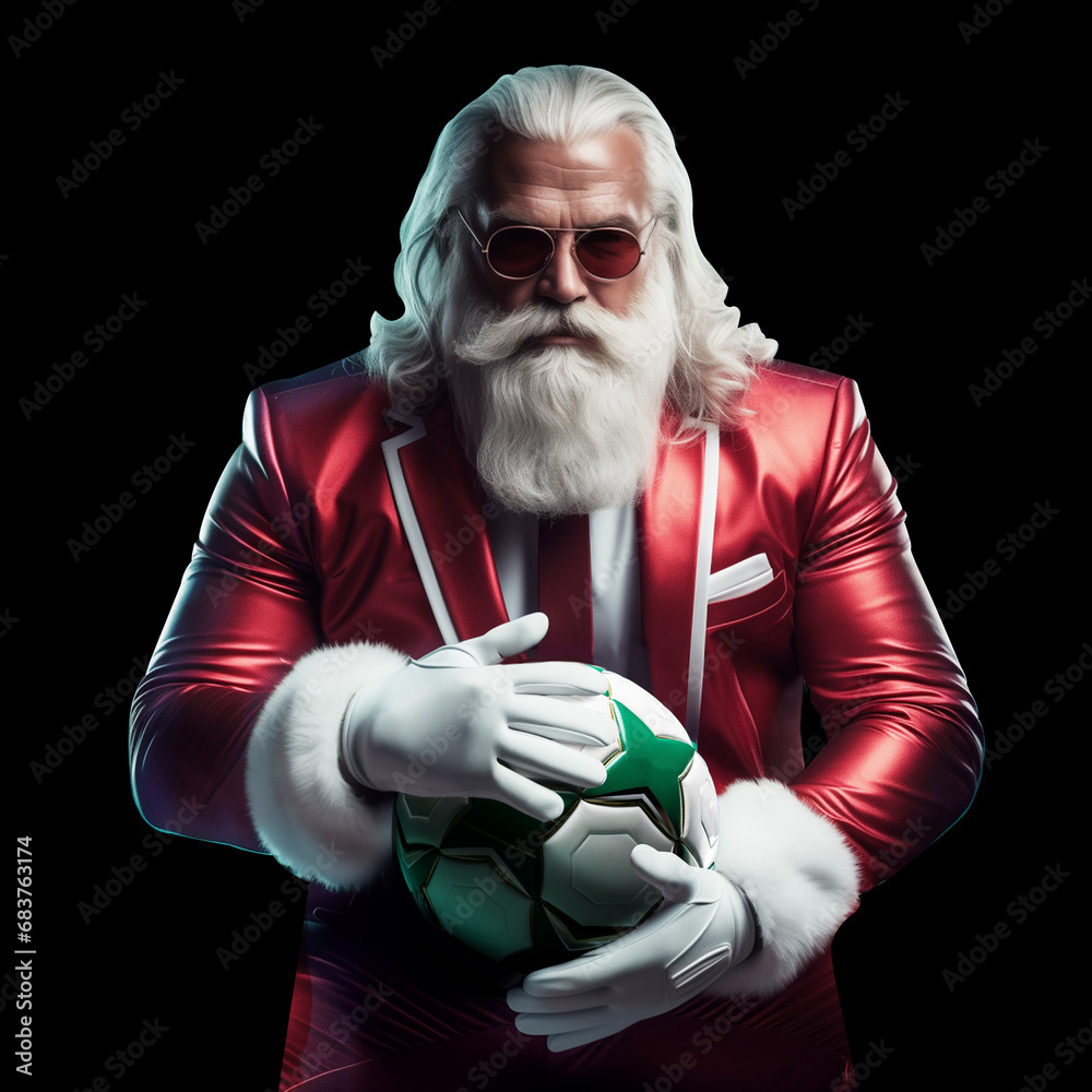 Santa Claus with ball. Use it for sport competition Christmas porter ...