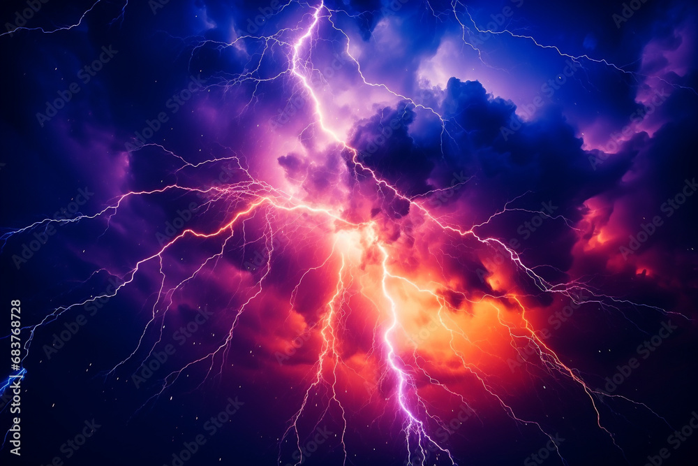 multicolor intensity and magnificence of a lightning storm, showcasing ...