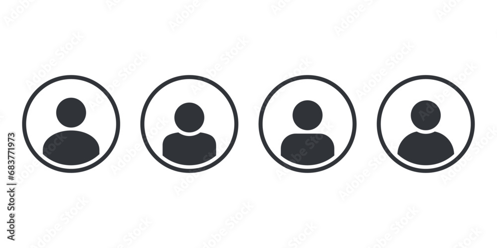 Vector flat illustration in grayscale. Avatar, user profile, person ...