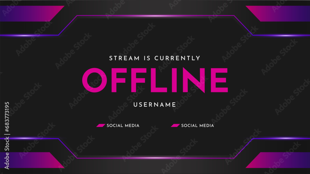 Currently offline twitch banner. Abstract futuristic background for ...