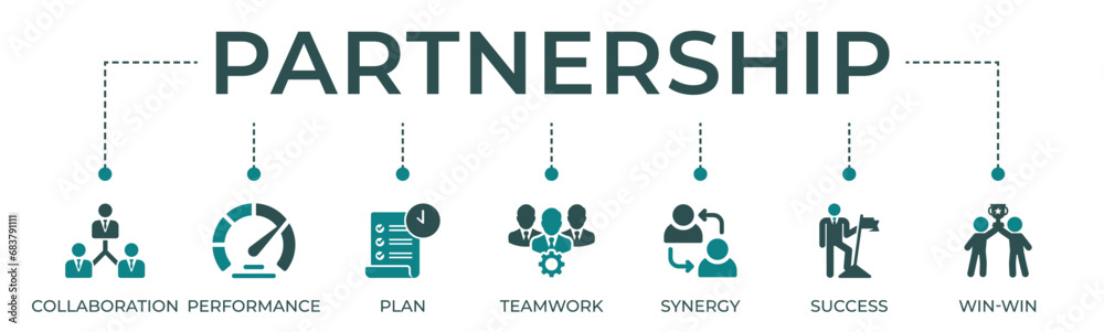 Partnership banner web icon vector illustration concept with icon of ...